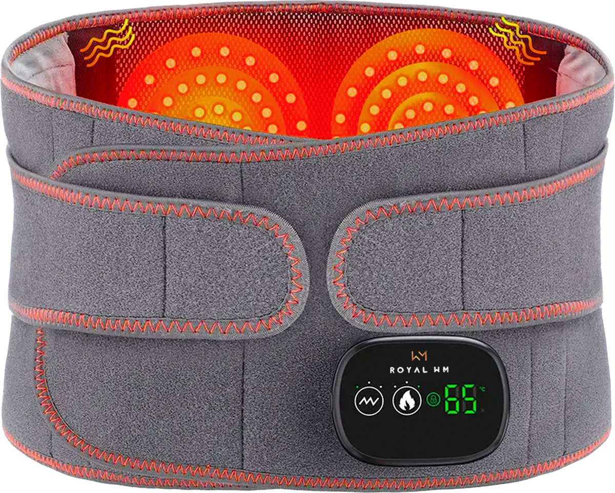 Royal WM - PRO - Rugbrace - Onderrug - Massage - Draadloos - Grijs ...