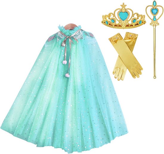 Ensemble déguisement fées bleues : cape + couronne + bâton + gants ...
