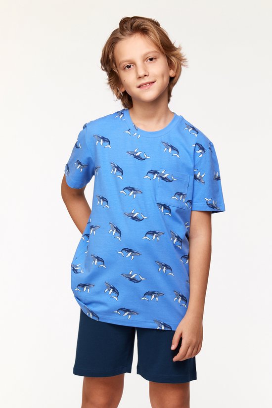 Woody pyjama jongens - blauw - walvis - 231-2-QPA-Z/928 - maat 176 ...