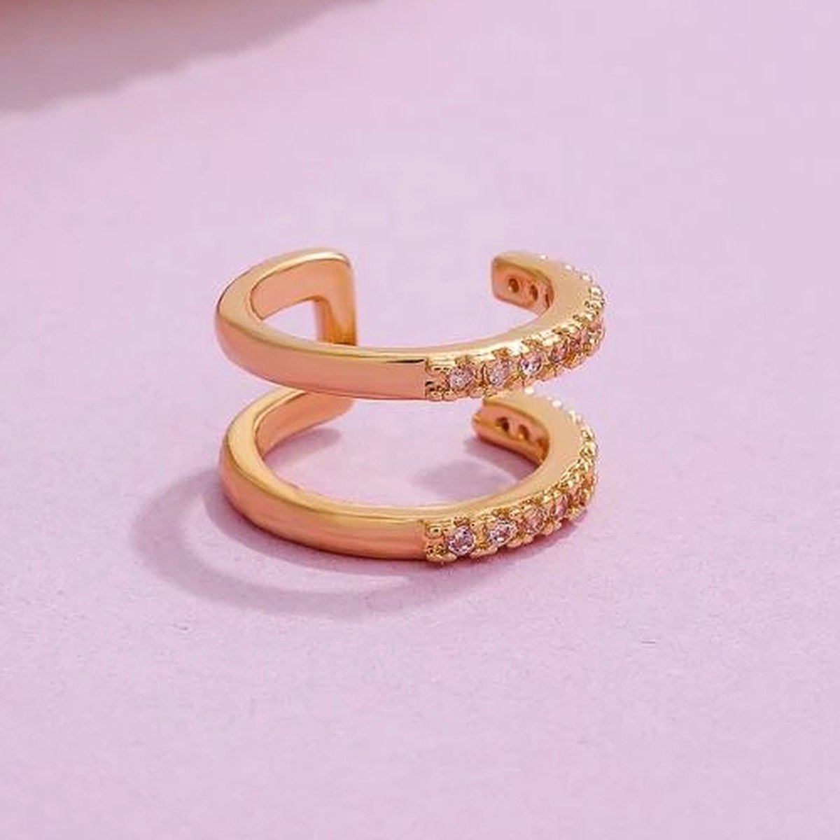 Earcuff Goud kleurig staal - Ear Cuff Goud Staal - Oorbellen dames ...