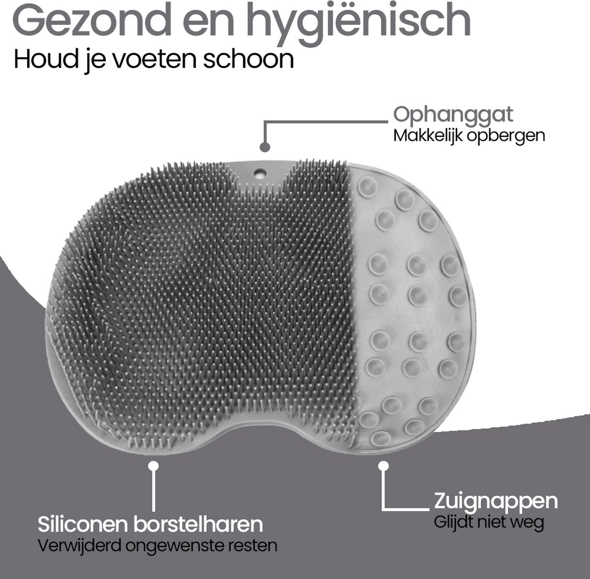 BluGo Voetscrubber Grijs - massage mat - douchemat - voetmassage - rug ...