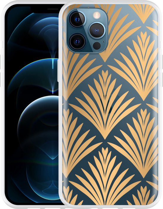 Geschikt voor Apple iPhone 12 Pro Max Hoesje Art Deco Gold - Designed ...