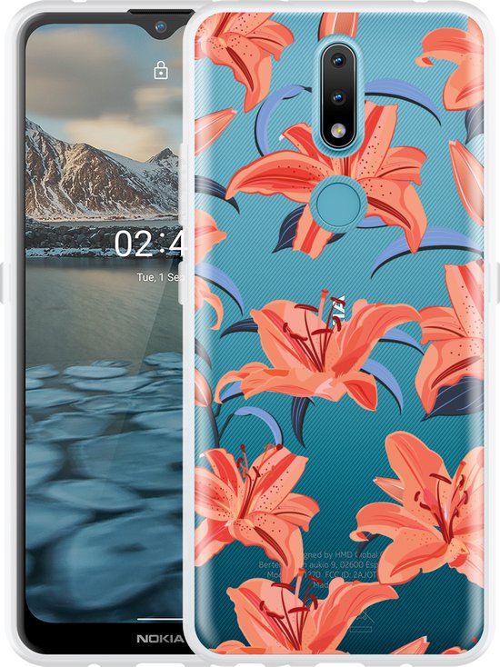 Nokia 2.4 Hoesje Flowers - Designed by Cazy | bol