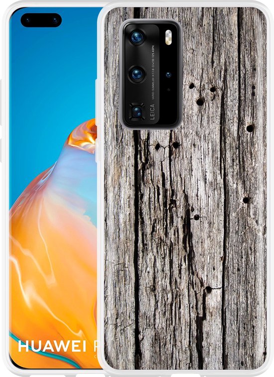 Huawei P40 Pro Hoesje Oud hout Designed by Cazy | bol.com