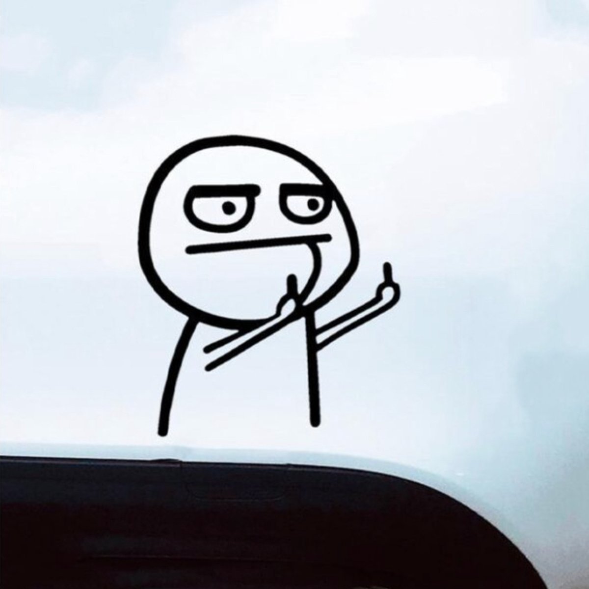 Autosticker - Middelvinger Poppetje Cartoon - Grappige Auto Sticker ...