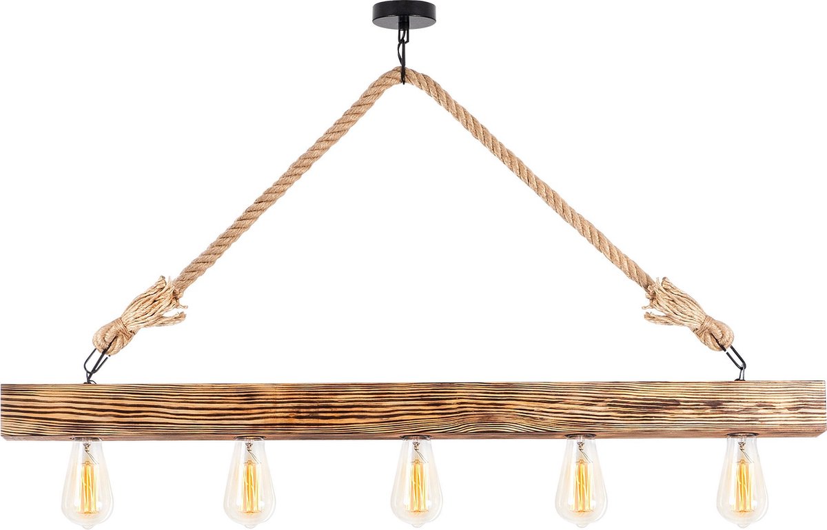 Houten Hangende Lamp 100 cm - Laure - Plafondlamp | bol.com