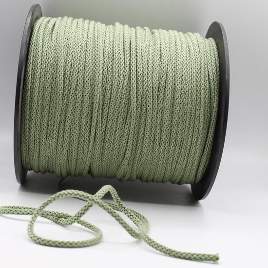 250 Meter Los Geweven POLYESTER KOORD, Dikte 5MM, Kleur GROEN 12 | bol