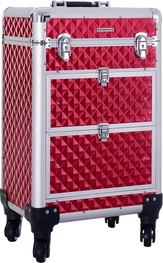 Beautycase deluxe - Professionele make-up koffer- Reis bagage afmeting ...