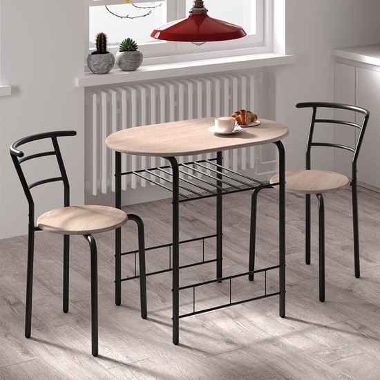 Eetkamerset 3-delig Paityn - Eettafel Met 2 Stoelen Zwart | bol