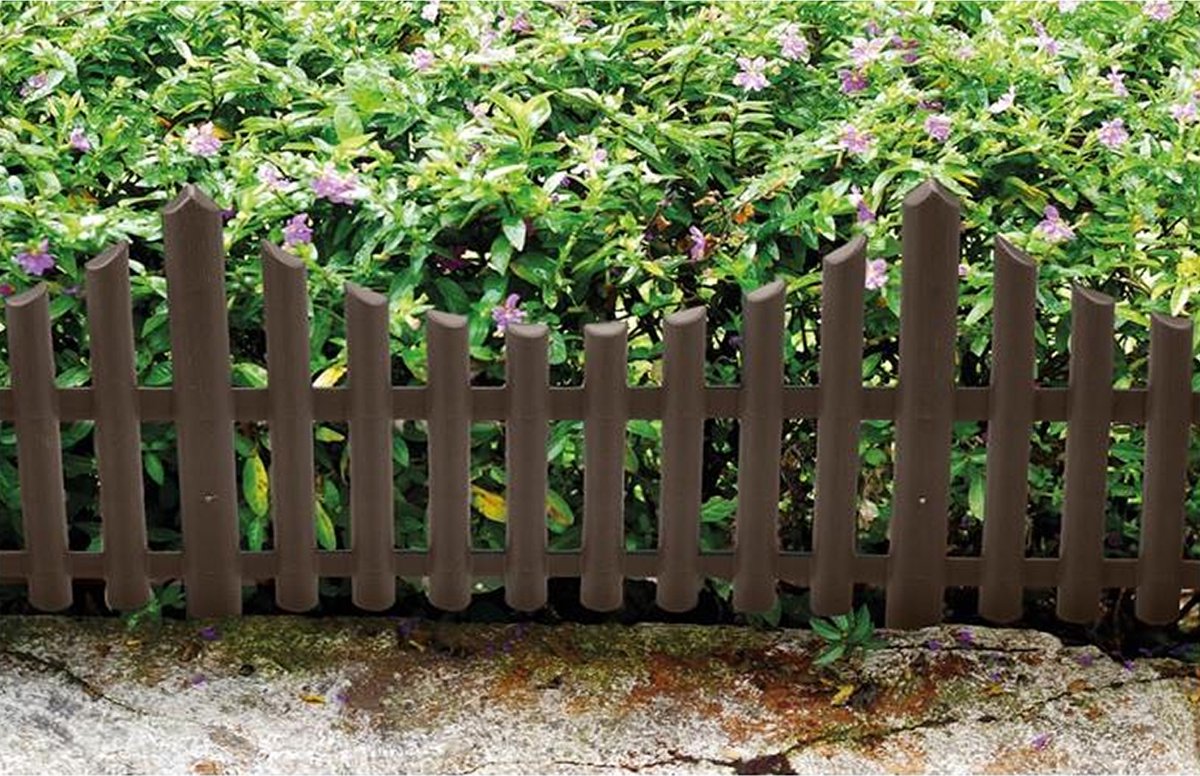 PlasticForte Flexibele borderrand/hekje - 60 cm - bruin - kunststof | bol