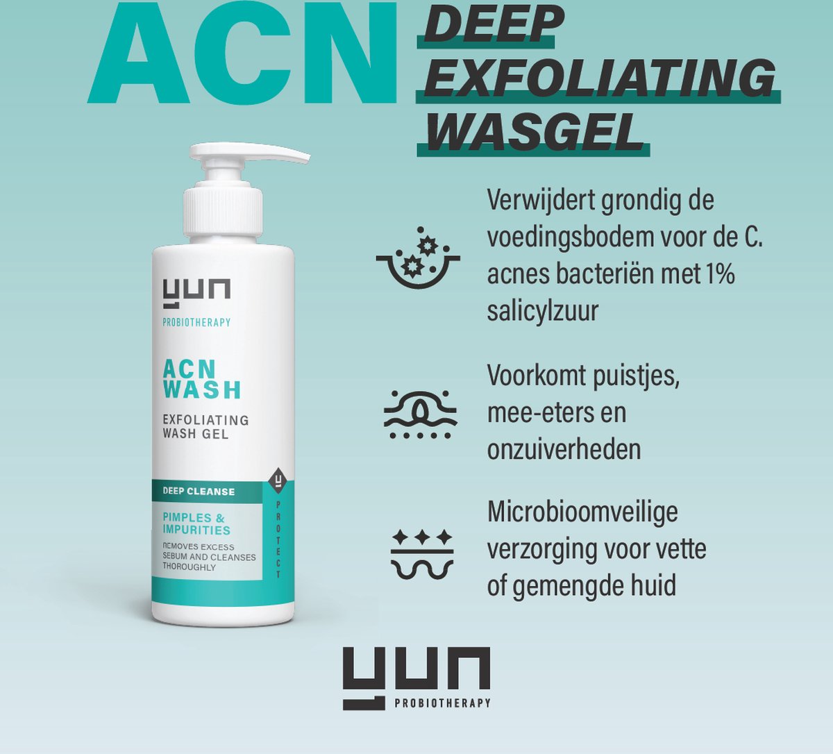 YUN ACN DEEP EXFOLIATING Face Wash 150 ml - acne symptomen en ...