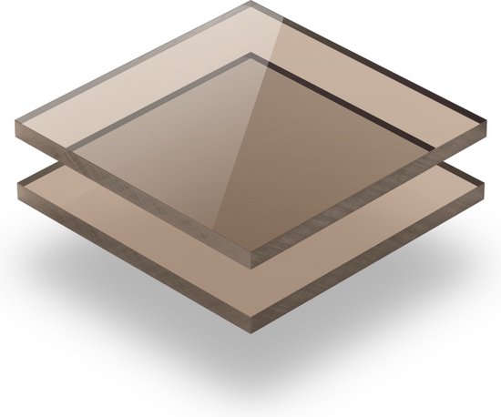 Plexiglas plaat 3 mm dik - 80 x 80 cm - Getint Bruin | bol