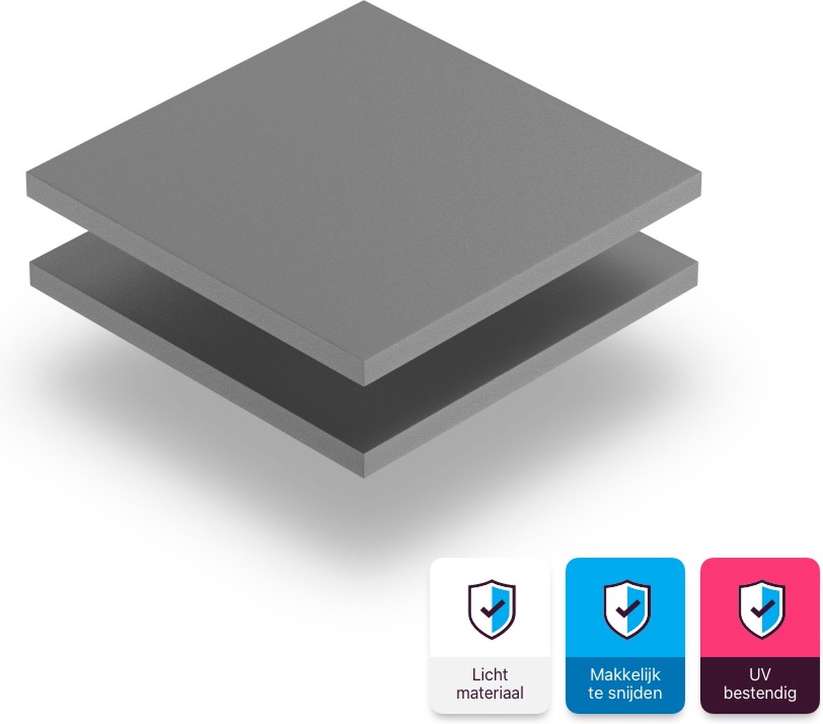 Geschuimd PVC plaat 5 mm dik - 120 x 90 cm - Grijs | bol