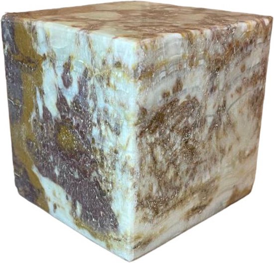 Blok van Marmer Wit en Goud- Decoratieve luxe natuursteen - Accessoire ...