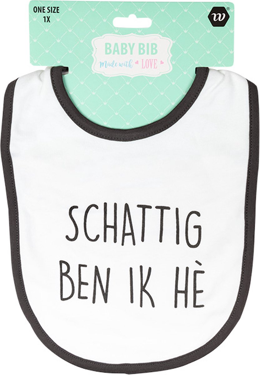 Baby slabbetje | Schattig ben ik hè | Wit | bol.com