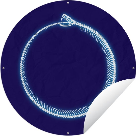 Tuincirkel Illustratie van een ouroboros met het skelet van een slang ...