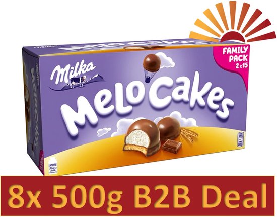 Milka Melo Cakes 500g (2x15stuks) 8 stuks = 1 overkarton = 8 dozen van ...
