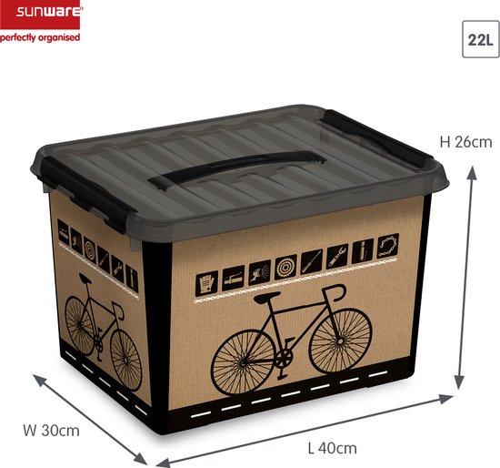 Sunware - Q-line fietsbox met inzet 22L zwart - 40 x 30 x 26 cm | bol