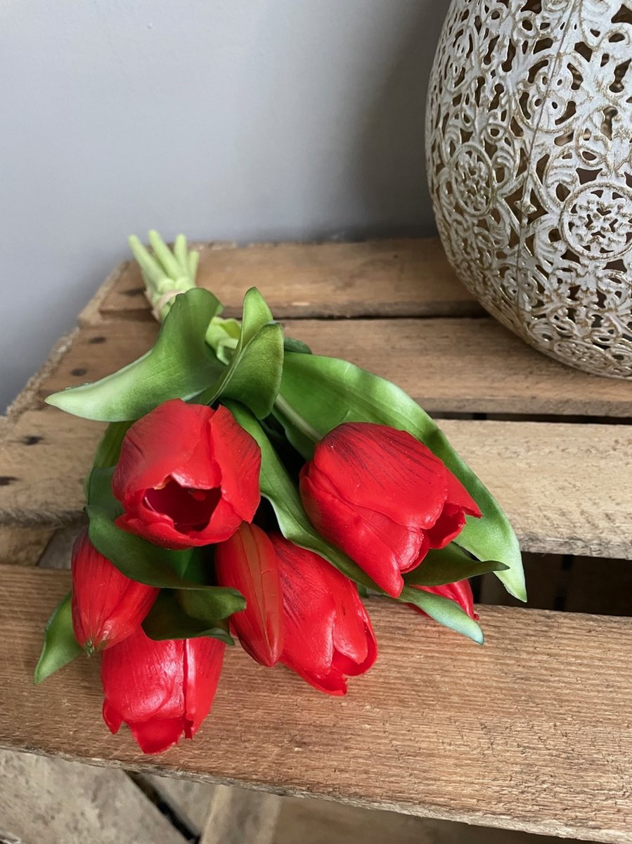 Tulp - Real touch tulpen - 31 cm - Boeket - Kunstbloemen - Kunst bloem | bol.com