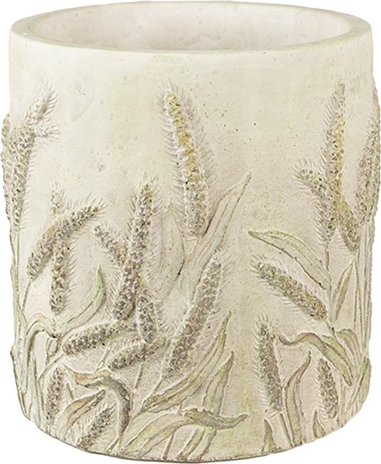 Clayre & Eef Cache-pot Ø 21x21 cm Vert Beige Pierre Cornstalks Pot de ...