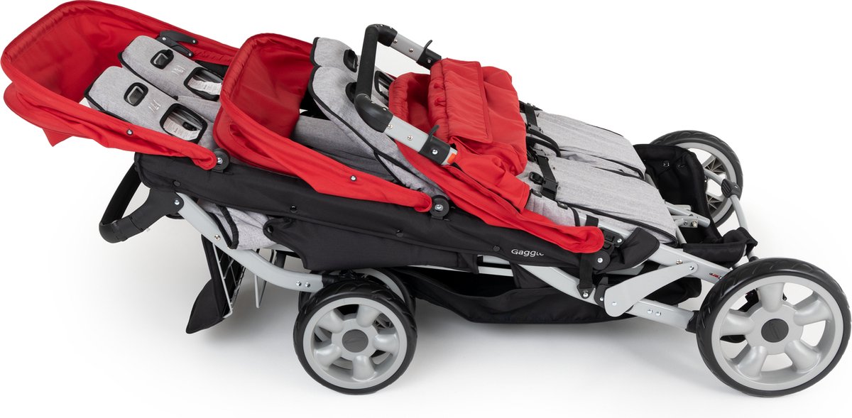 Gaggle Jamboree opvouwbare kinderwagen / buggy voor 6 kinderen in rood ...