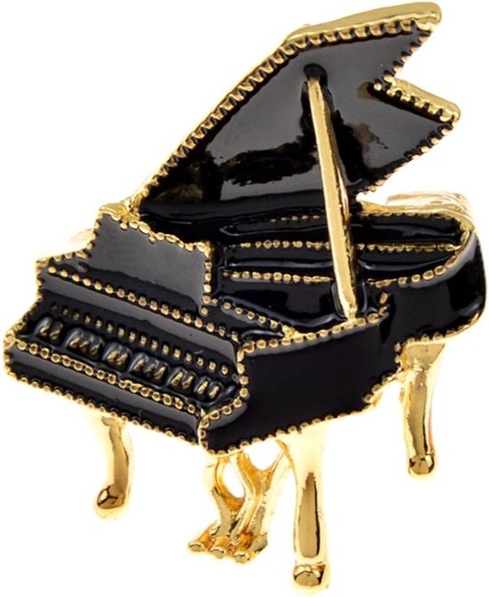 Zelto -Broche - Piano - Zwart - Goudkleur - Muziek - | bol