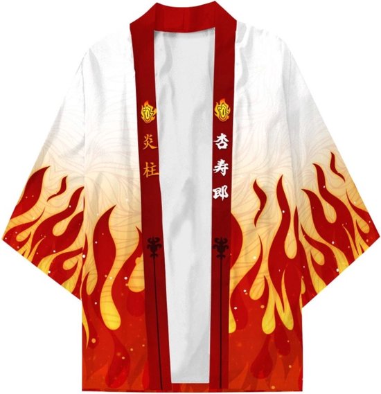 Demon Slayer Kimetsu No Yaiba Rengoku Kyojuro Haori kimono jas ...