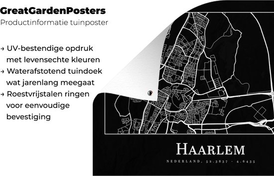 Tuin decoratie Plattegrond - Haarlem - Stadskaart - Kaart - 40x30 cm ...