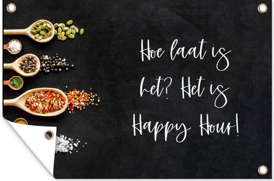 Muurdecoratie Hoe laat is het? Het is Happy Hour! - Keuken - Spreuken ...