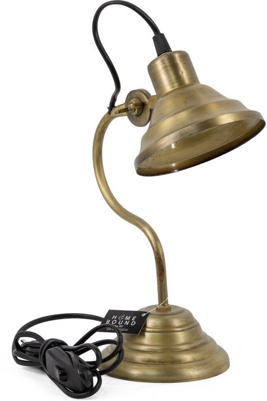 Metalen tafellamp goud - golden lamp - metal - Kolony | bol.com