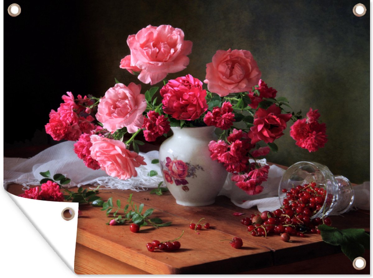 Décoration de Jardin Roses - Nature morte - Rose - 40x30 cm - Toile de ...