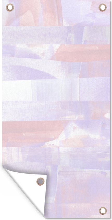 Tuindoek - Schutting decoratie - Verf - Pastel - Roze - Lila - Paars ...