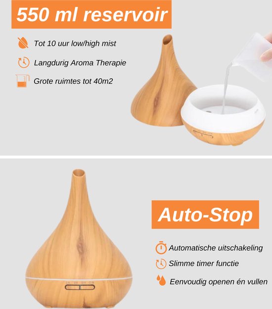 Aroma Diffuser - Lotus Pro - Light Wood - Thuis accessoires - Geur | bol