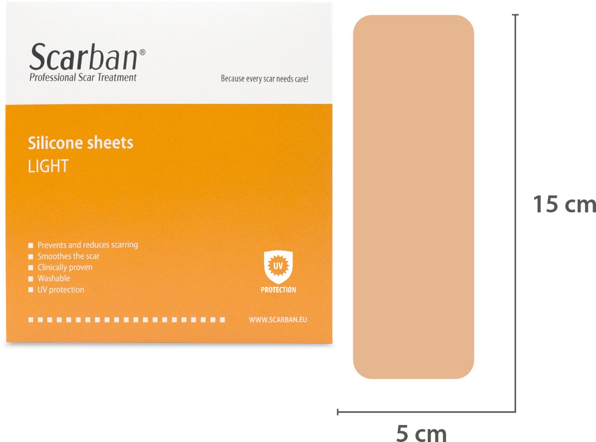 Scarban Light siliconenpleister 5 x 15 cm | vermindert littekens en ...