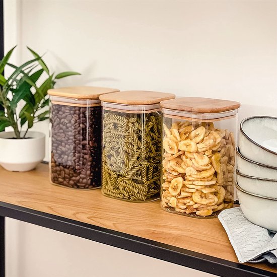 Voorraaddozen set – keuken voorraadbus - Voorraadpotten - Bewaarpotten ...