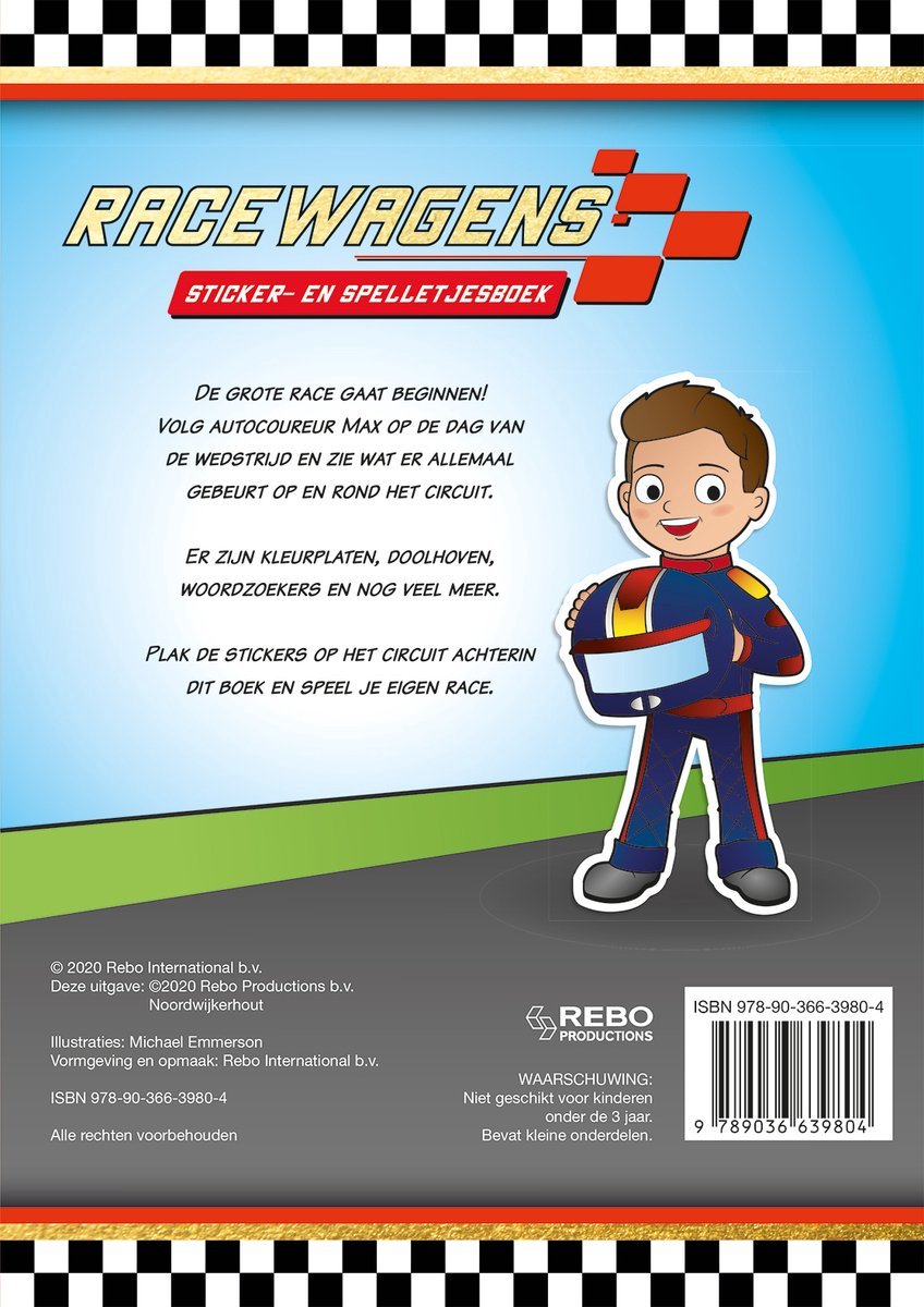 Racewagen Activiteitenboek - Met Stickers En Spelletjes - Kleurboek ...