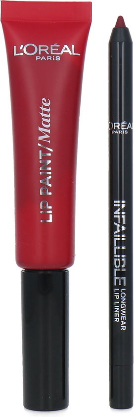 L'Oréal Infallible Matte Lip Paint + Lipliner - 205 Apocalypse Red ...