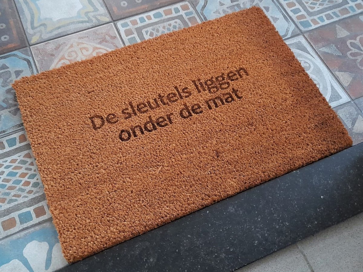 Deurmat De sleutels liggen onder de mat - Kokos Deurmat voor Binnen en ...