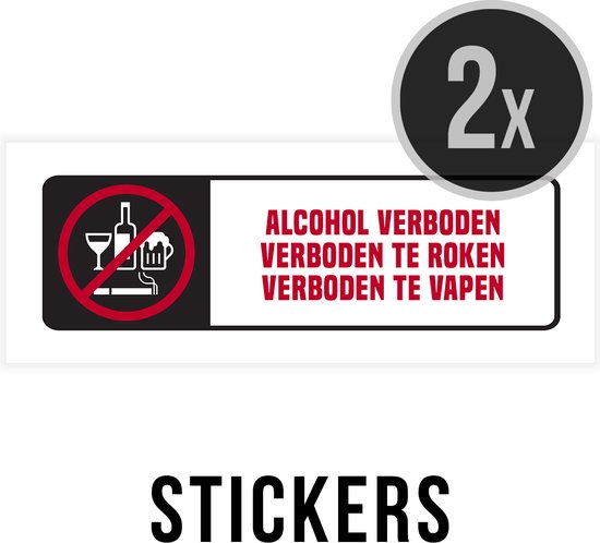 Stickers | Pictogram | "Alcohol verboden - Verboden te roken - Verboden ...