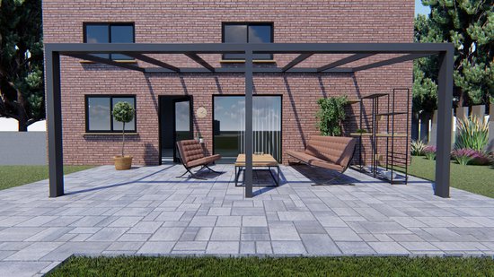 Benelux Veranda 5,40 mt x 3 mt – Zwart – Helder Polycarbonate ...