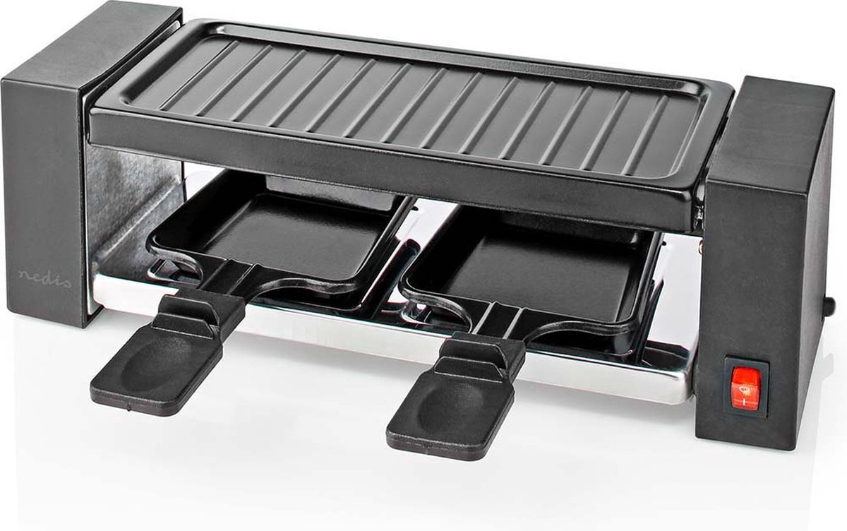 Gourmetstel - Raclette - Grillplaat - 2 Personen - 400W - Zwart | bol.com