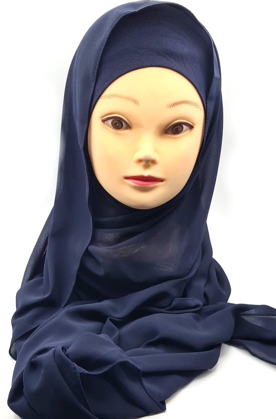 Hijab, blauwe Hoofddoek, mooie hijab nieuwe stijl (onderkapje en hijab ...