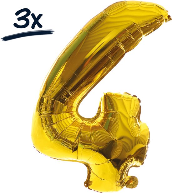 3x folieballon goud cijfer lucht en Helium 80cm Feest party versiering ...