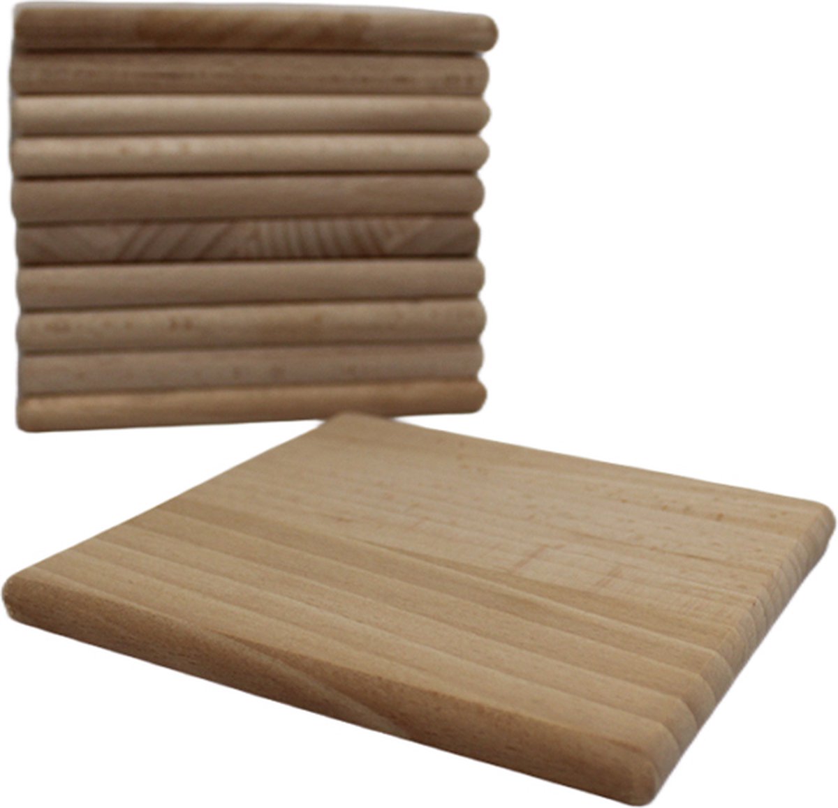 Grote onderzetter - set van 4 stuks / Beukenhout | bol.com