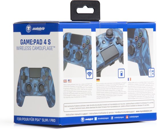 Snakebyte Draadloze Controller 4 S - Camo Blauw | bol
