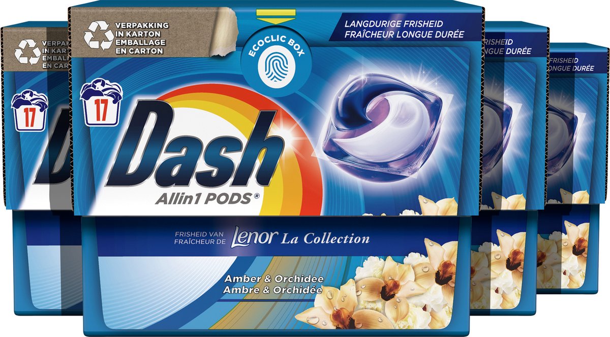 Dash All in 1 Pods - Amber & Orchidee - Waspods - 4 x 17 Wasbeurten ...