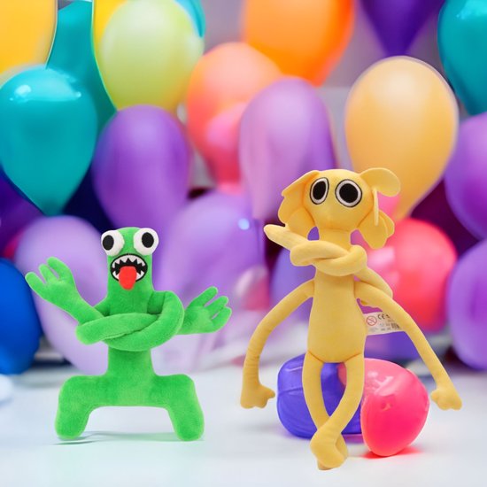 Klikkopers® Rainbow Friends Knuffel Set van 2 - Green & Yellow Spider ...