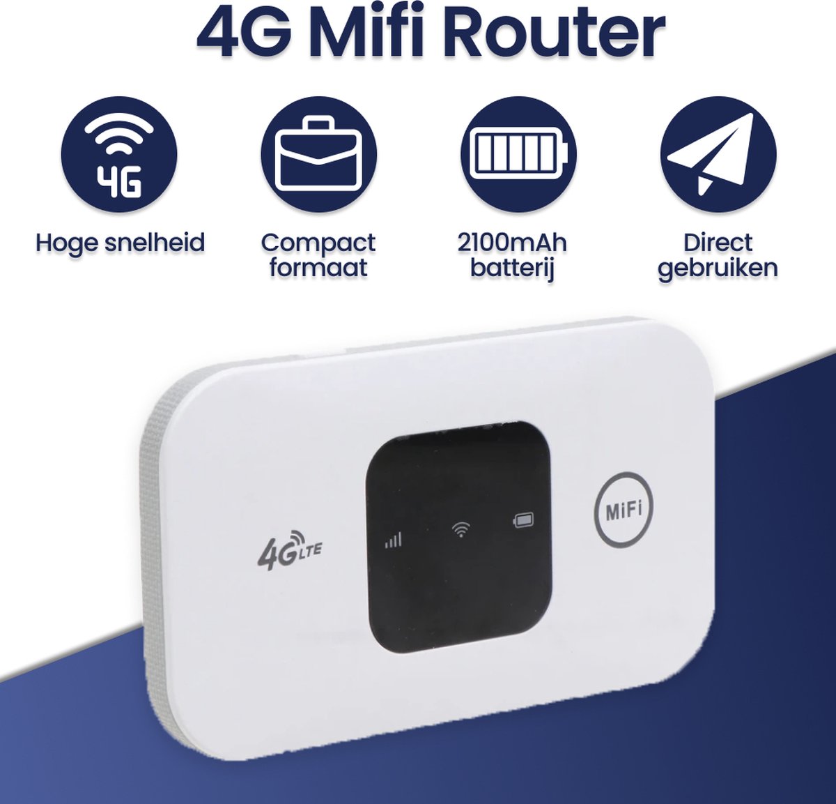 BluGo Mifi Router - 4G Router - Draagbare Wifi Router - Ingebouwde Accu ...
