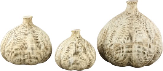 PTMD Shen Cream ceramic pot garlic shape L | bol.com