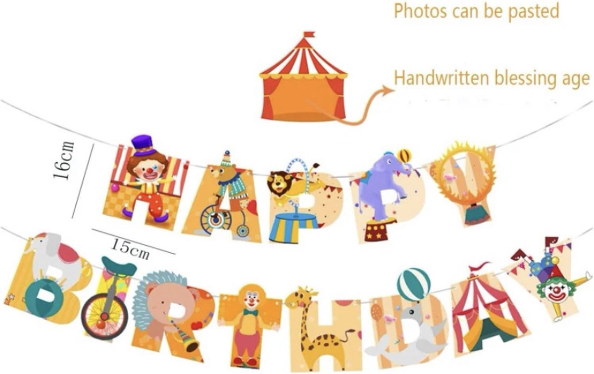 Papieren slinger Happy Birthday Circus | bol.com
